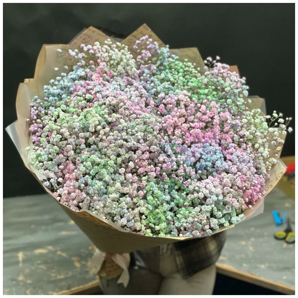 Букет Well Flowers, из гипсофилы, круглый, белый, 60 см, 25 цветов свежий букет цветов