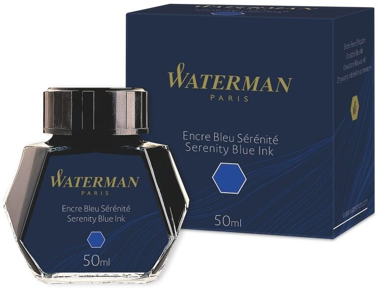 Флакон с чернилами Waterman для перьевой ручки, цвет: Blue S0110720