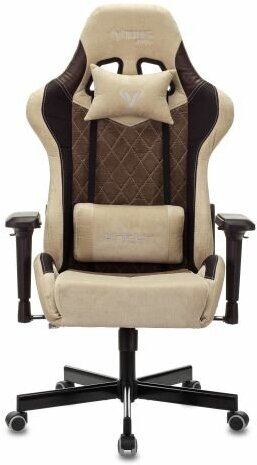 Кресло Бюрократ VIKING 7 KNIGHT BR цвет коричневый, текстиль/эко. кожа, с подголов, крестовина металл