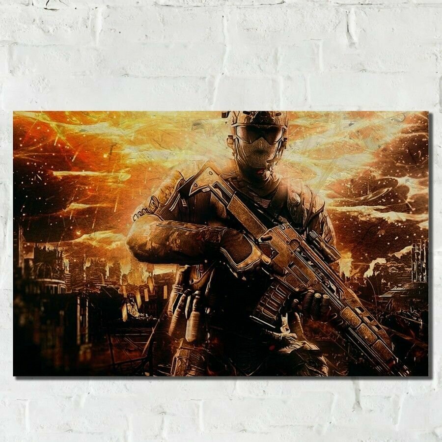 Картина интерьерная на рельефной доске, рисунок ОСП игра Call Of Duty Black Ops 2 - 11468