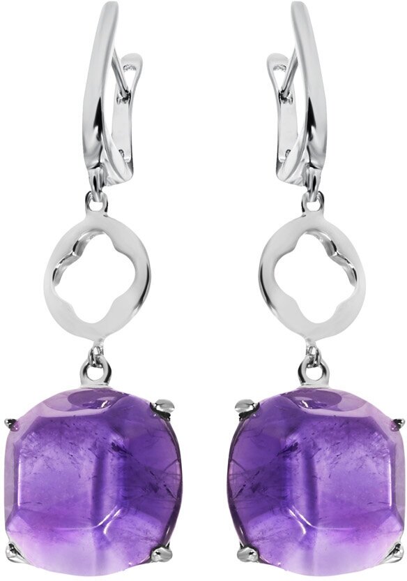 Серьги, серебро, 925 проба, аметист