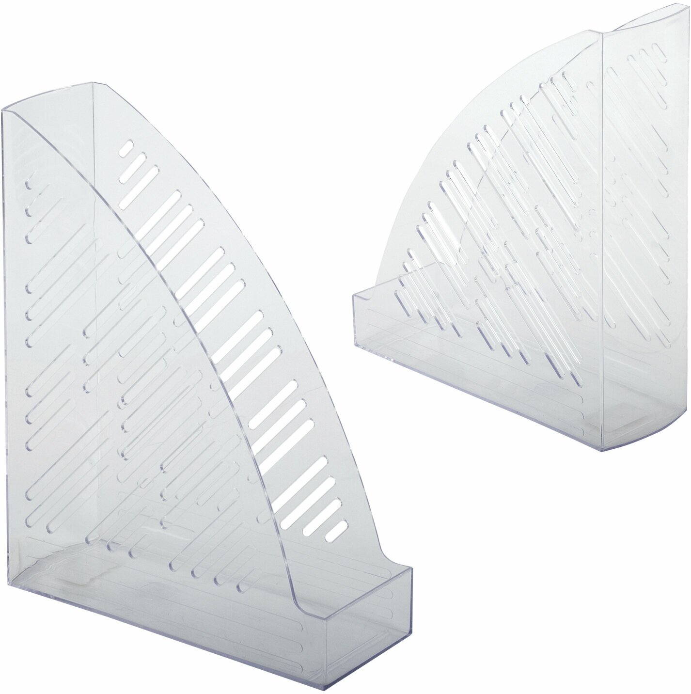 Упаковка 5 шт. Лоток вертикальный для бумаг BRAUBERG "Standard+", 250х90х300 мм, прозрачный, 237227