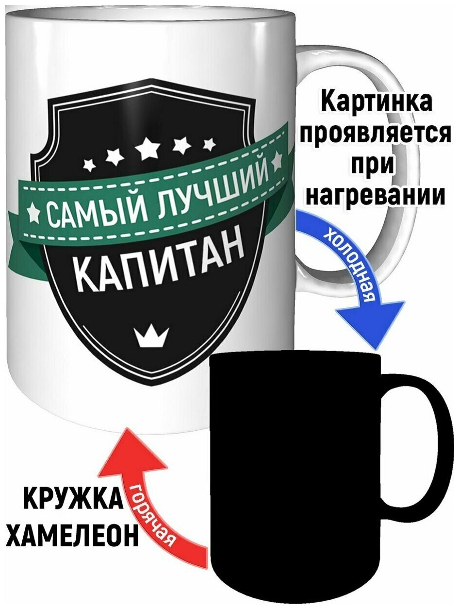 Кружка самый лучший Капитан - проявляющаяся при нагреве, хамелеон.
