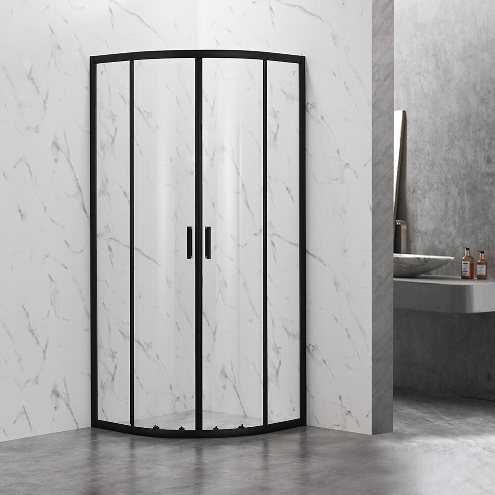 Душевой уголок Veconi Rovigo 80х80 RV202B-80-01-C4 черный матовый