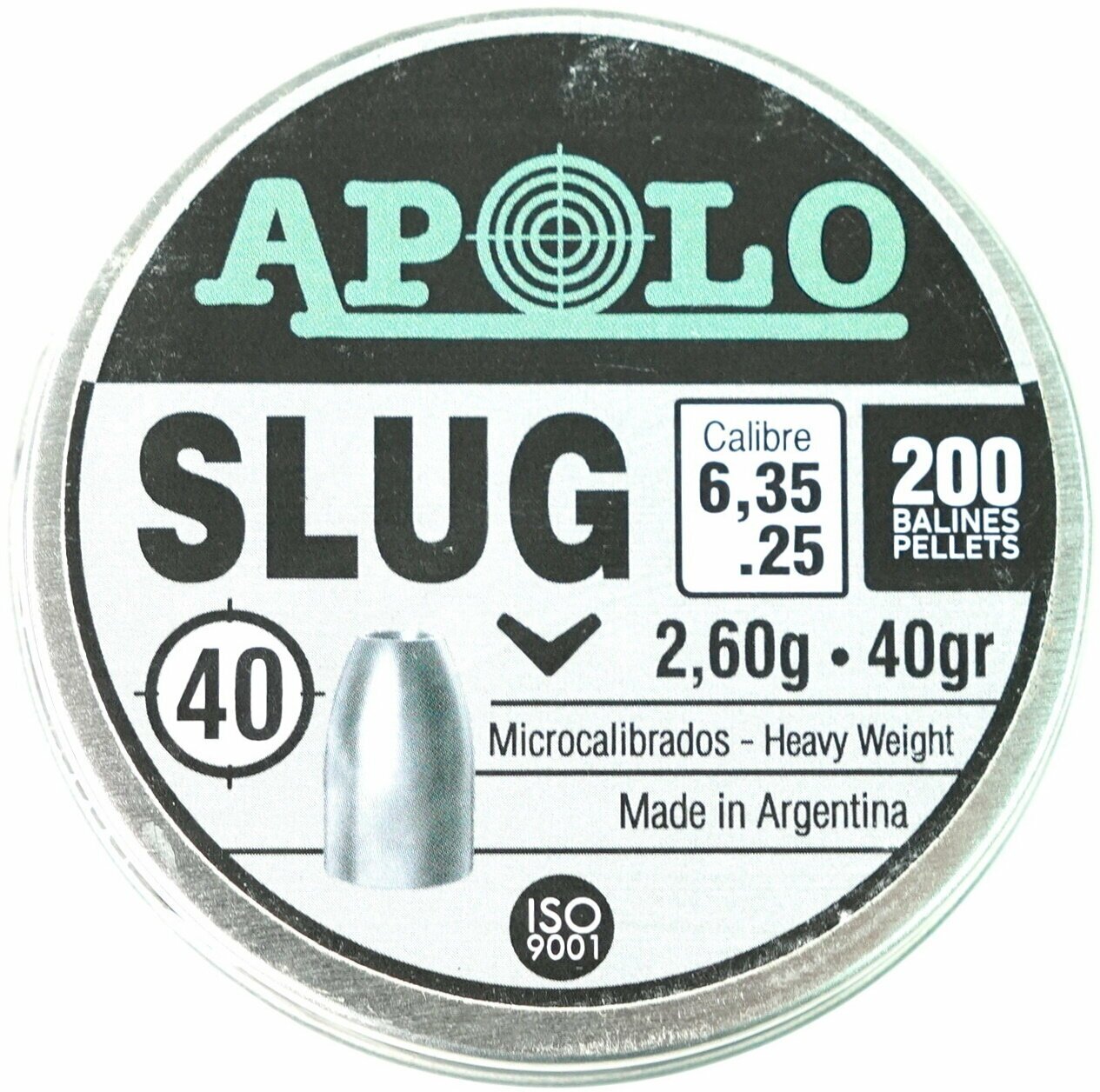 Пули полнотелые Apolo Slug 6,35 мм, 2,6 г (200 штук)