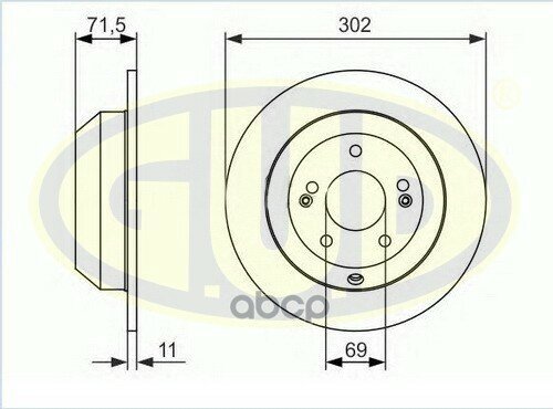 Тормозной диск G.U.D арт. GDB111170