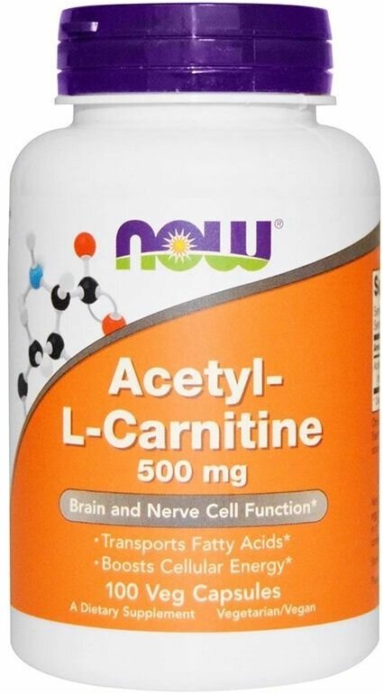 Now Acetyl L-Carnitine 500mg 100 капсул
