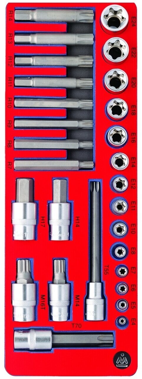 Набор торцевых насадок и головок Torx, ложемент, 28 предметов мастак 5-03428