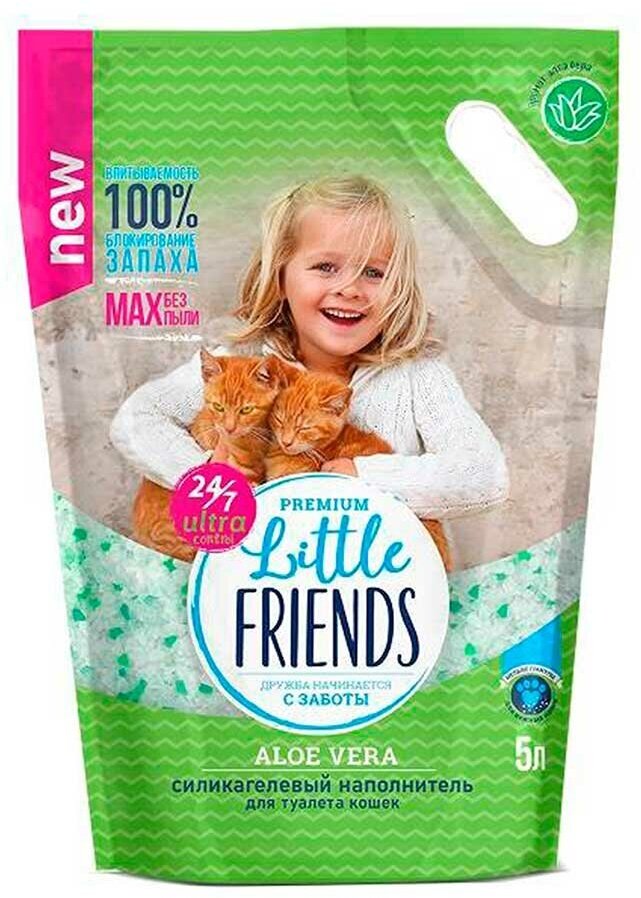 Наполнитель силикагель Little Friends aloe vera 5л п/м пакет