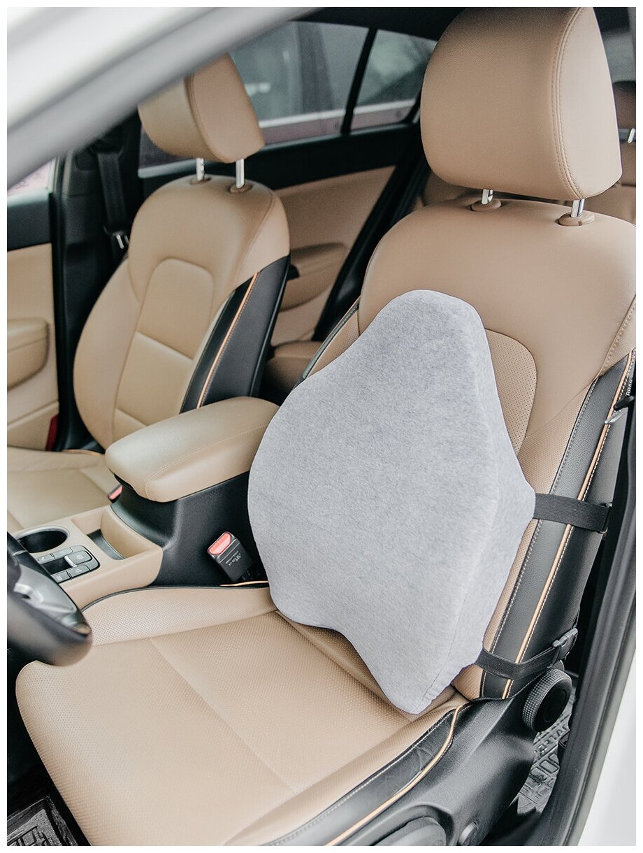 Автоподушка ортопедическая BIO-TEXTILES динамика 42х52. Под спину, поясницу. Эффект памяти, на сиденье в машину.