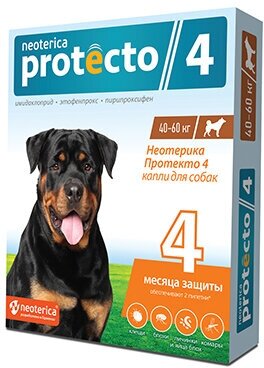 Капли Неотерика Протекто от Клещей и Блох для собак весом от 40 до 60 кг 1 х 2шт