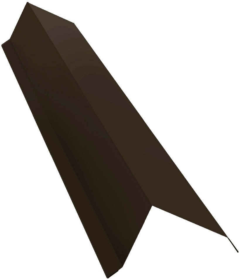 Планка торцевая для металлочерепицы 100х80 мм 2 м темно-коричневая RR 32