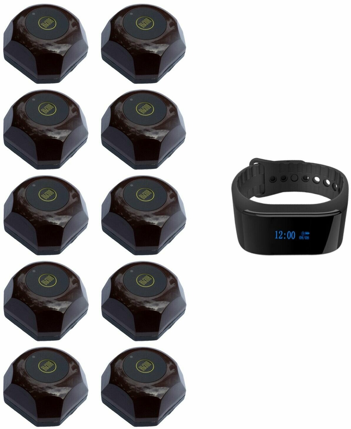 Комплект системы вызова персонала: часы-пейджер П-12 и 10 кнопок вызова К-22