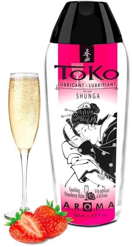 Лубрикант Shunga Toko Aroma Клубника с шампанским на водной основе, 165 мл