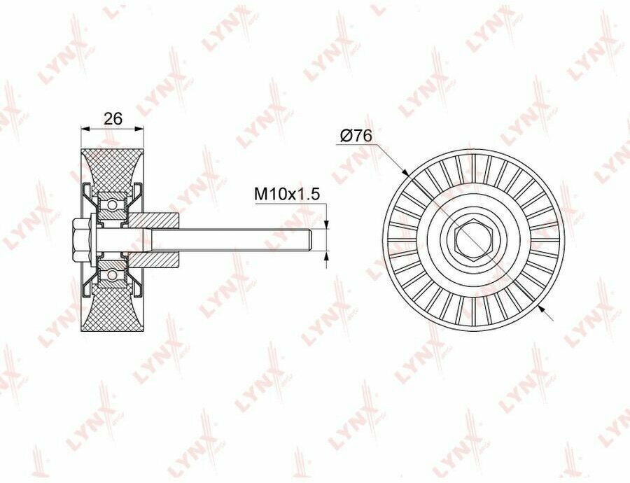 Направляющий ролик / Приводной LYNXauto PB-7125