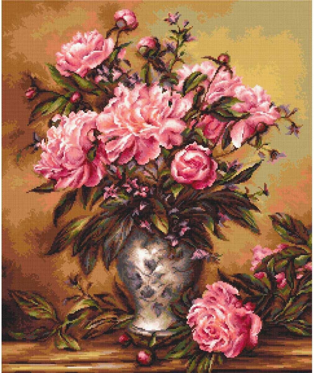 Набор для вышивания крестиком 'Ваза с пионами', 34*41 см, Luca-S