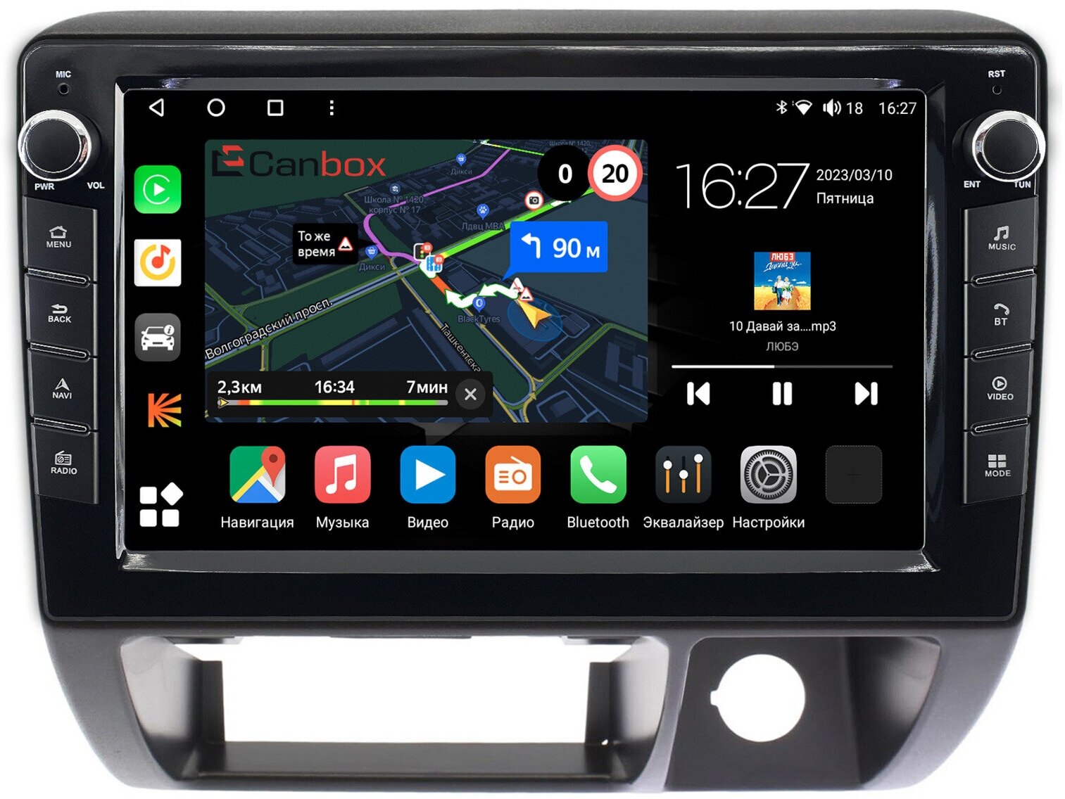 Штатная магнитола Suzuki Jimny 3 1998-2005 Canbox M-Line 7821-9-1293 на Android 10 (4G-SIM, 2/32, DSP, IPS) С крутилками