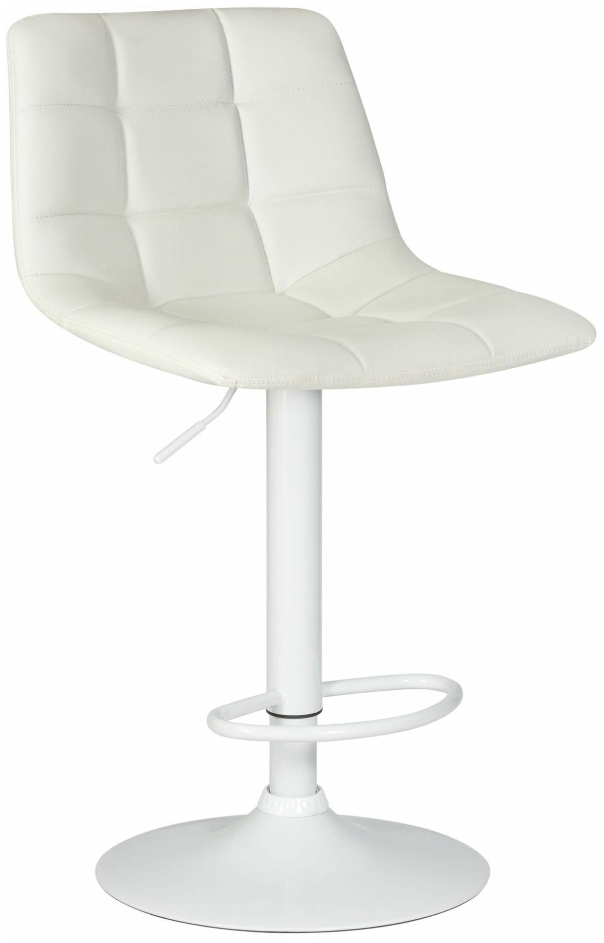 Стул барный TAILOR DOBRIN белый, экокожа, металл, мягкое сиденье, без подлокотников