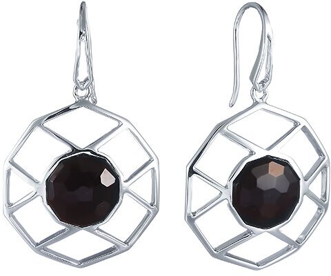 Серьги, серебро, 925 проба, оникс