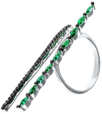 Кольцо ELEMENT47, серебро, 925 проба, фианит
