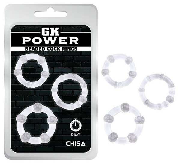 Эрекционые кольца Beaded Cock Rings (прозрачный), CHISA-NOVELTIES