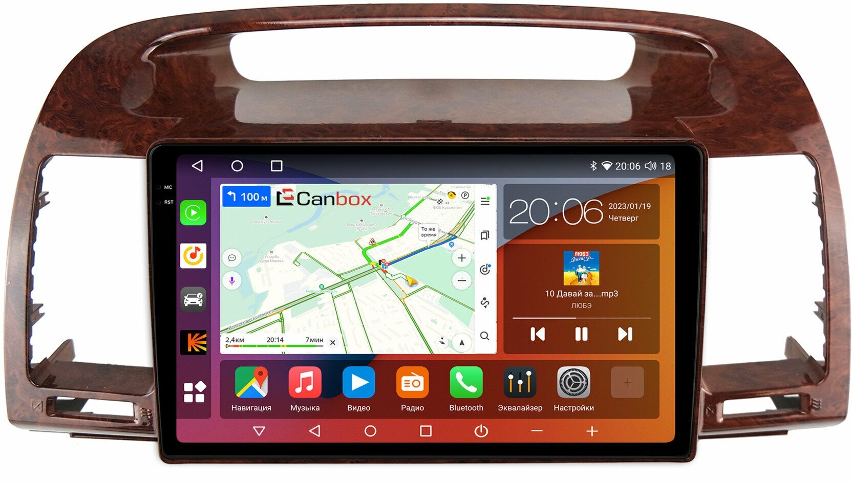 Штатная магнитола Toyota Camry XV30 2001-2006 (под дерево) Canbox Logic-i3 2K 5733-9-961 Android 13 (4G-SIM, 6/128, DSP, 360, QLed)