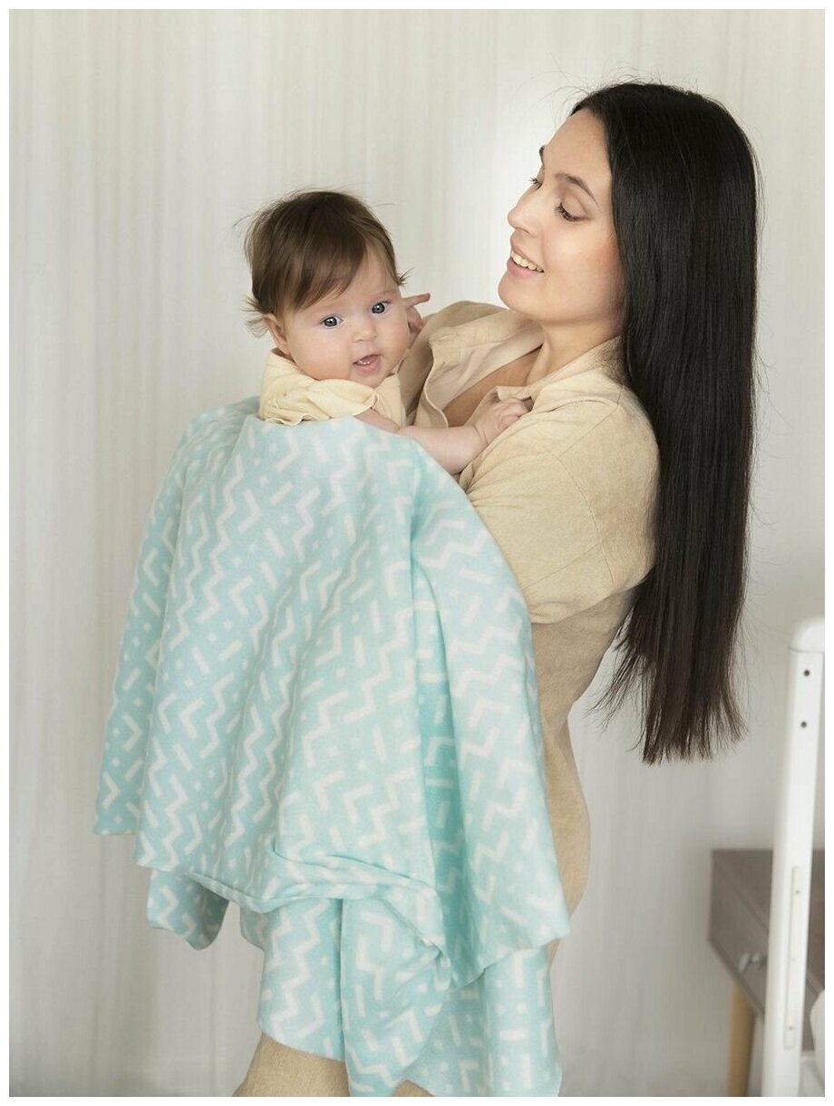 Плед для новорожденных 100х140, Плед детский флисовый "Орнамент" Baby Nice