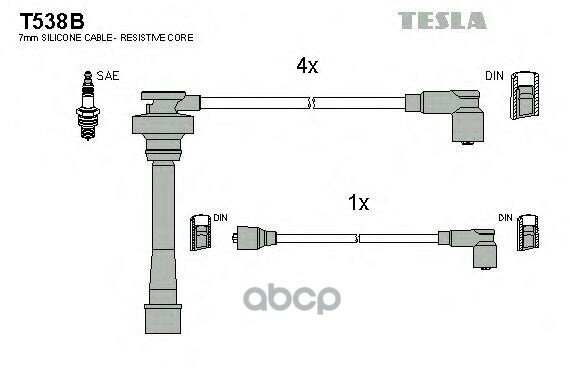Провода высоковольтные компл. Mitsubishi TESLA T538B TESLA арт. T538B