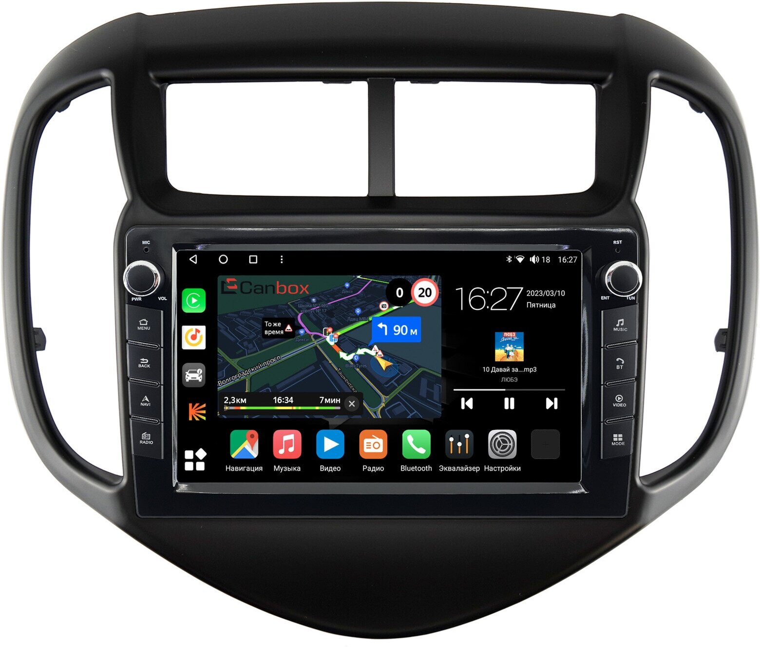 Штатная магнитола Chevrolet Aveo 3, Sonic 2016-2024 Canbox M-Line 7821-9-2523 Android 10 (4G-SIM, 2/32, DSP, IPS) С крутилками