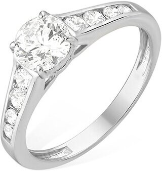 Кольцо, серебро, 925 проба, фианит