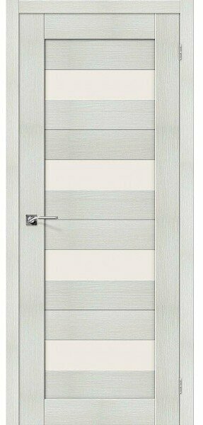 Межкомнатная дверь эко шпон porta Порта-23 остекленная Bianco Veralinga ĒLPORTA