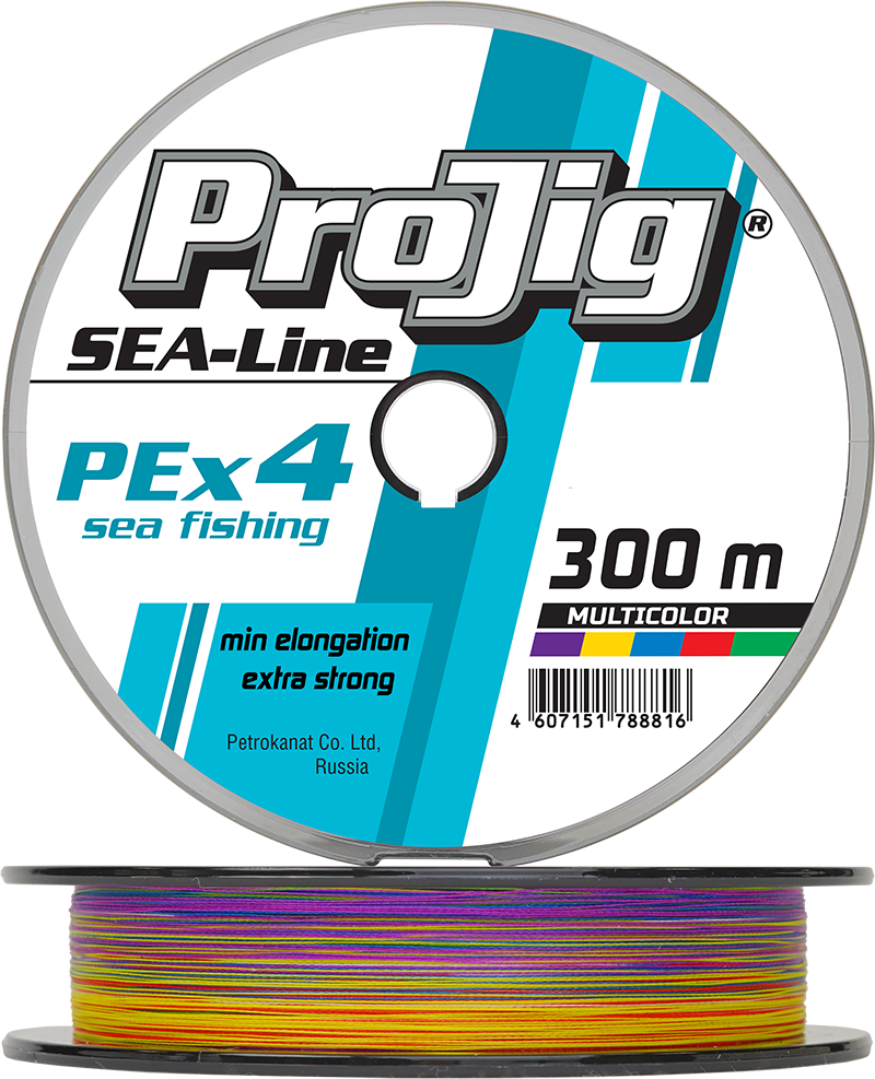 Плетеный шнур ProJig Sea-Line Multicolor, 0.50 мм, 60.0 кг, 300 м