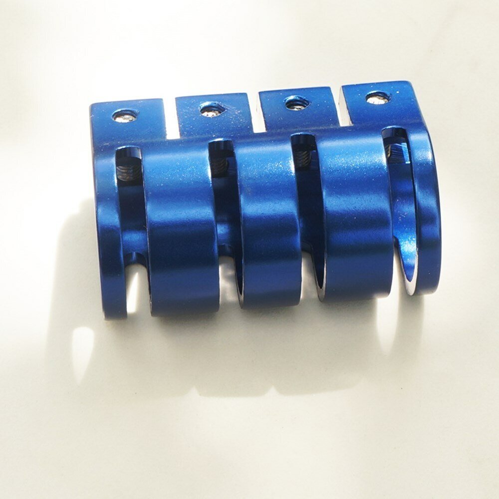 Четырехболтовой хомут на руль (32 мм) синий электросамокатов Evo, Headway, Kugoo, Vektor