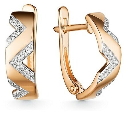 Серьги JEWELIN, красное золото, 585 проба, фианит
