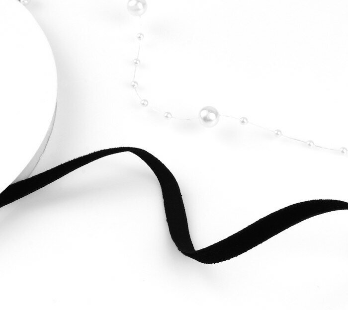 Лента бархатная, 6 мм, 18 ± 1 м, цвет чёрный №03, 5487634