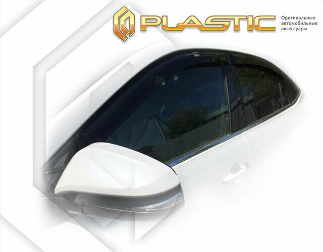 Дефлекторы боковых окон Toyota Harrier 2013-2020 AVU65W, ZSU60W, ZSU65W Полупрозрачный с хром молдингом