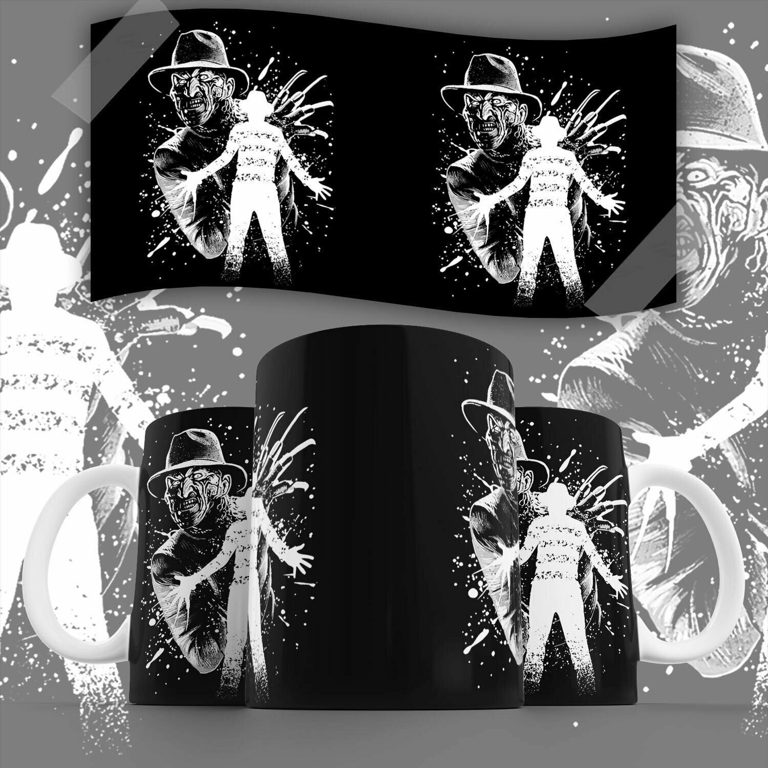 Кружка "White silhouette / Белый силуэт" Forte Print 330мл
