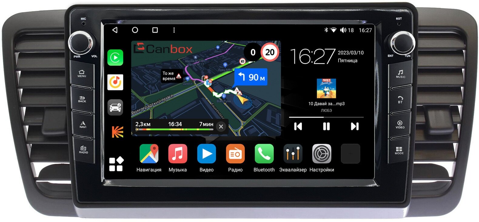 Штатная магнитола Canbox M-Line 7821-9351 Subaru Legacy 4, Outback 3 2003-2009 (авто без цветного дисплея, левый руль) Android 10 (4G-SIM, 2/32, DSP,