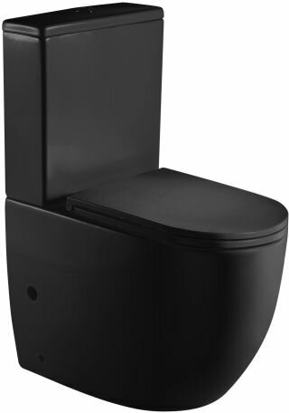 Унитаз компакт Welt Wasser MERZBACH 011 MT-BL, безободковый, черный матовый