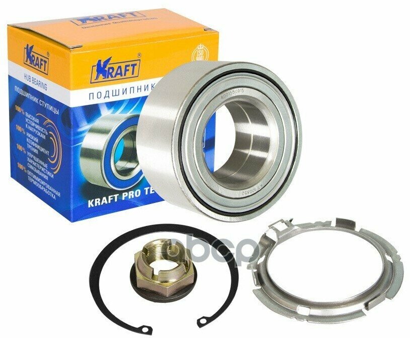Подшипник ступицы передний (компл.) RENAULT Logan/Sandero/LADA Largus (ABS+) Kraft арт. KT 100852