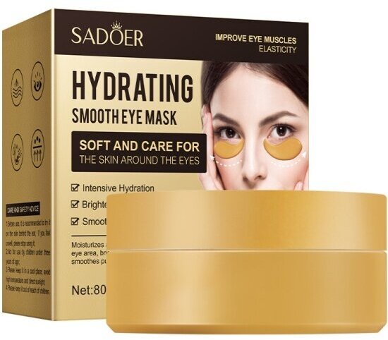 Гидрогелевые патчи для глаз Sadoer с коллагеном, Разглаживающие, 60 шт