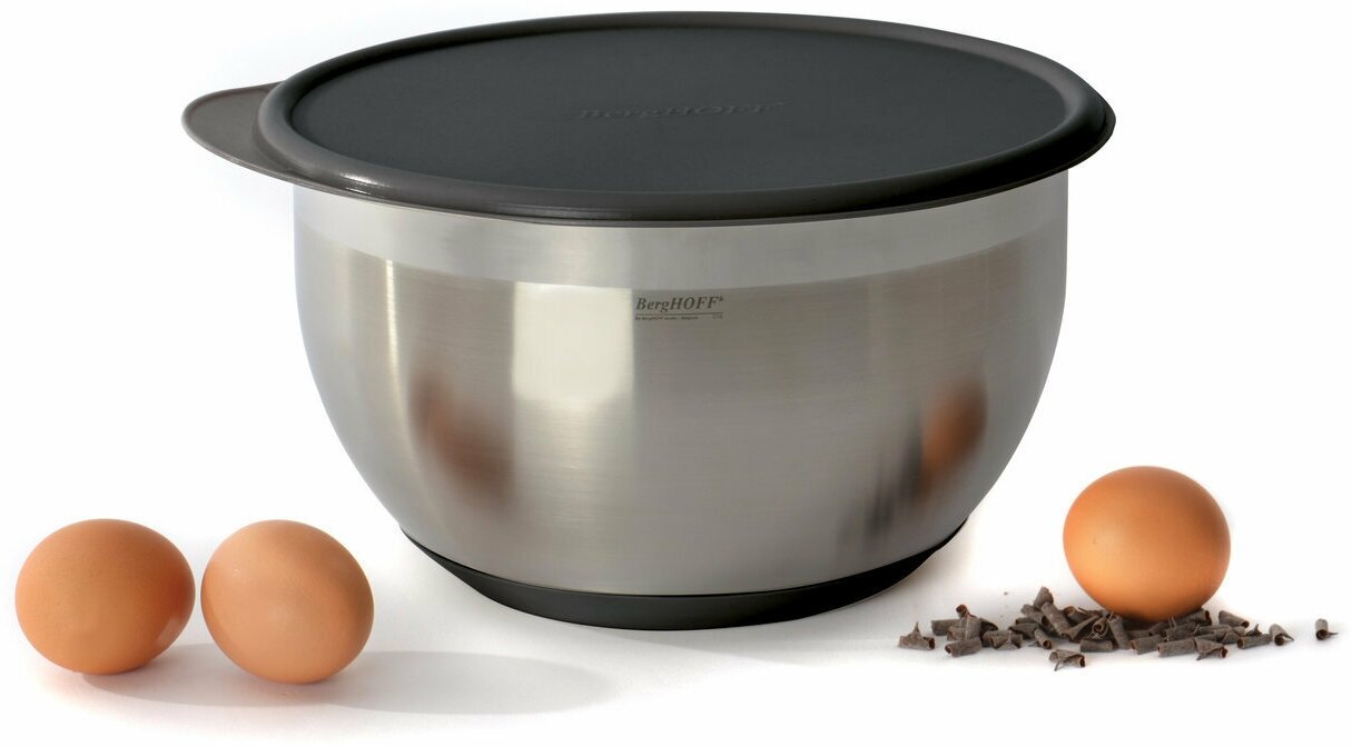 Миска с крышкой (прорезиненное дно) BERGHOFF 4,5л 24см Eclipse (3700064)