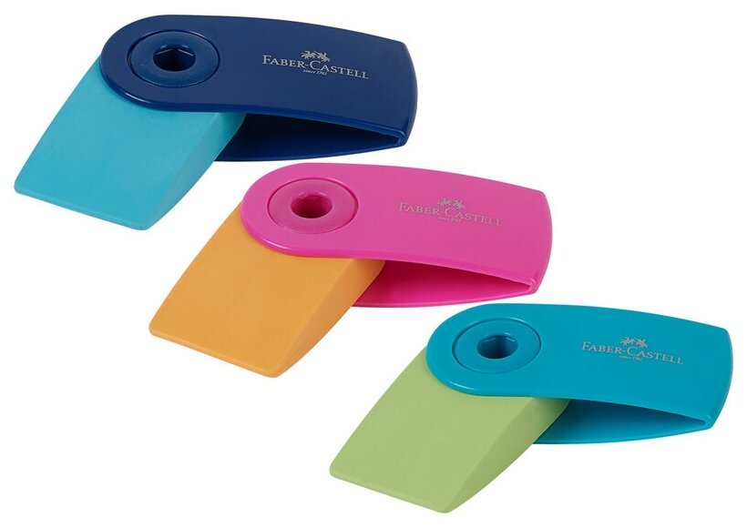 Faber-Castell Ластик "Sleeve Mini", прямоуг, 54*25*13мм, пласт футляр, ассорти sela
