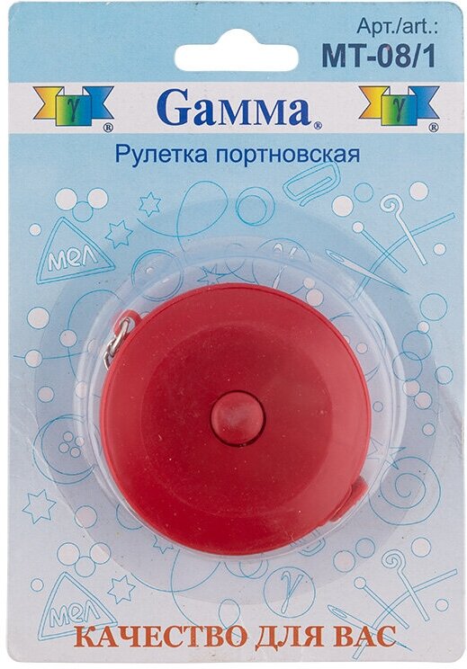 Gamma MT-08/1 Рулетка пластиковая 150 см х 0.7 см в блистере для строительных работ