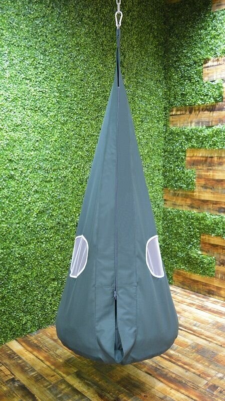 Качели MAMSIPAPSI "Кокон", нагрузка до 75кг, ткань оксфорд 600 D, подвесные, темно-зеленые