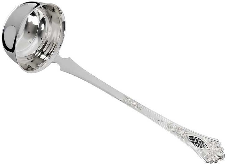 Серебряная ложка для разлива супа «Рельефный рисунок»