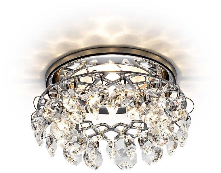 Встраиваемый светильник MR16 с хрусталем Ambrella light Crystal Spot K7070 CL/CH