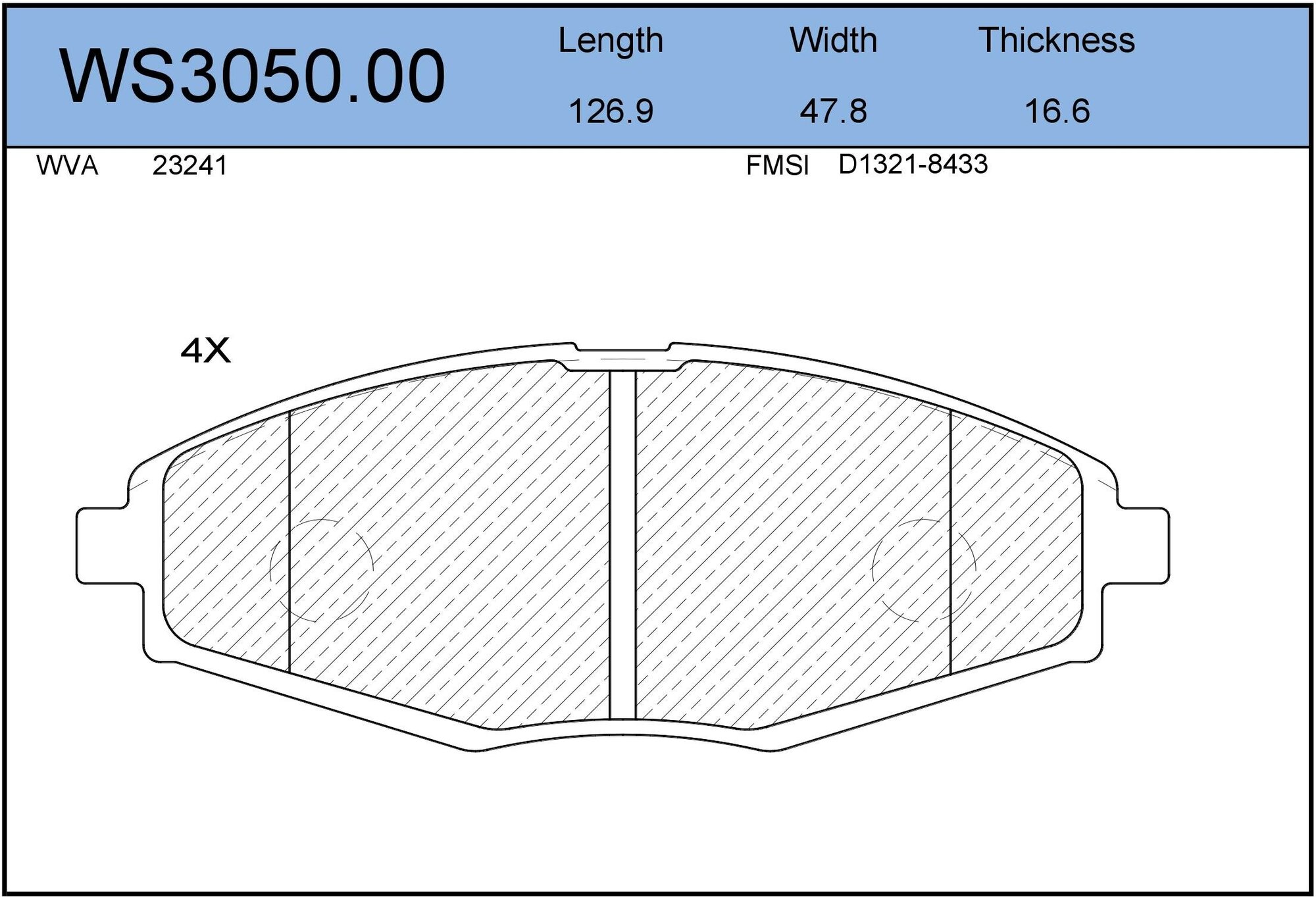 Колодки тормозные дисковые перед JEENICE WS3050.00