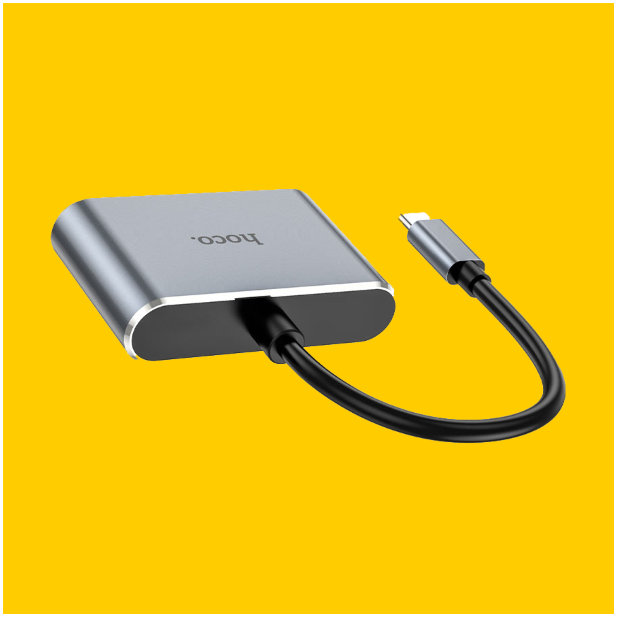 Переходник HOCO HB29 разъем Type-C, HDTV+VGA, серый