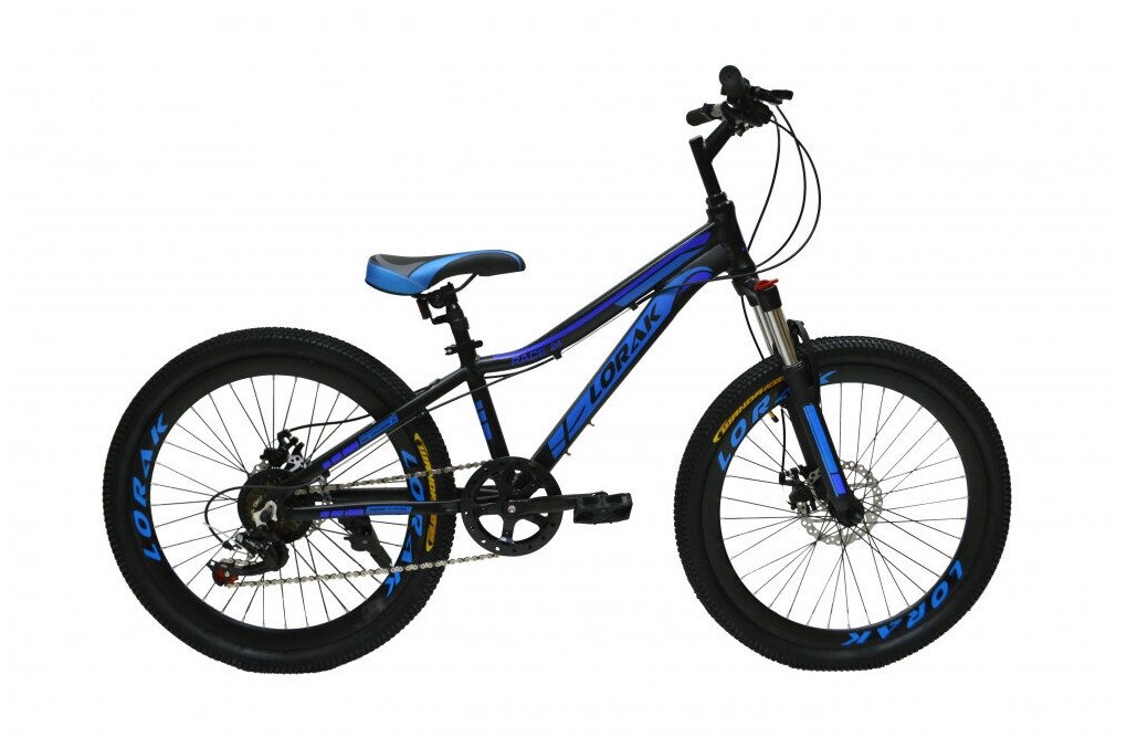 Велосипед подростковый Lorak Race 24 матовый синий под рост 125-145 см.